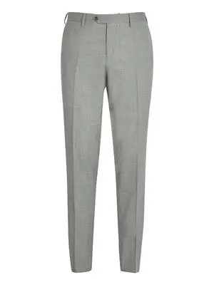 LARDINI Wool-silk-linen Straight Trousers - Green