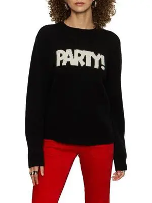 Sanctuary Life Of The Party Wool & Cashmere Sweater - Black/chalk White