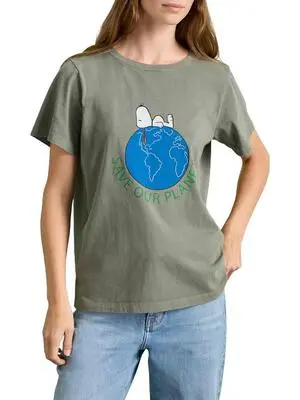 Sanctuary Cotton Graphic T-shirt - Dark Spruce Green