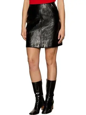 Sanctuary Faux Leather Mini Skirt - Black