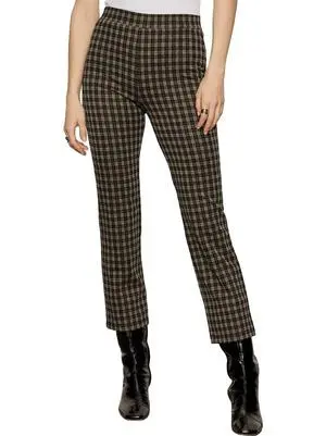 Sanctuary Carnaby Metallic Plaid Crop Pants - Shine On Brown