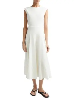 Partow Leroy Stretch Linen & Cotton Blend Crinkle Dress - Ivory