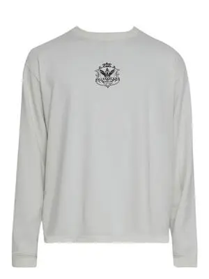 Rhude Grand Cru Crest Long Sleeve Tee Vintage And Black - White