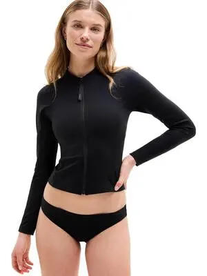 Athleta Zip-front Long Sleeve Rashguard - Black