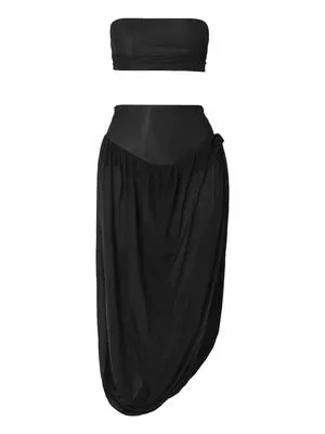 MAYGEL CORONEL Noregia Strapless Top And Midi Skirt Set - Black