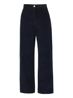 TOTEME Cotton-corduroy Straight-leg Pants - Blue