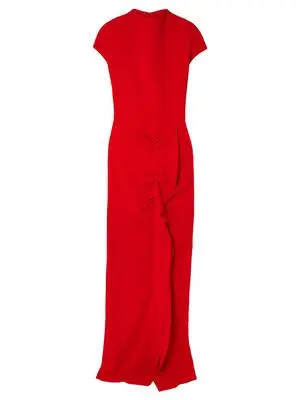 Tove Beth Ruffled Jersey Maxi Dress - Red