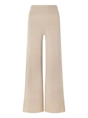 THE ELDER STATESMAN Juniper Cashmere Wide-leg Pants - Neutrals