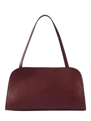 THE ROW Peggy Leather Clutch Burgundy