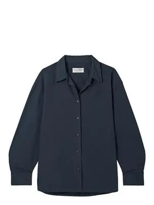 NILI LOTAN Amante Cotton-poplin Shirt - Blue