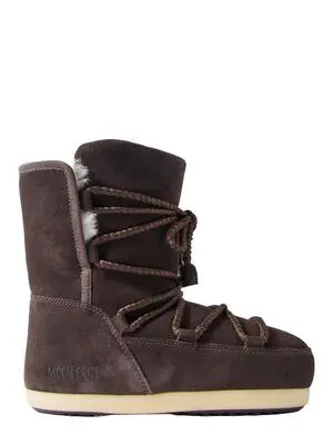Moon Boot Evx Shearling-lined Suede Snow Boots - Brown