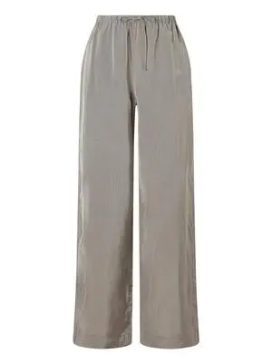 RÓHE Striped Satin Wide-leg Pants - Gray