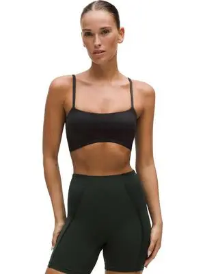 Lululemon Satin Spaghetti-strap Yoga Bra - Black