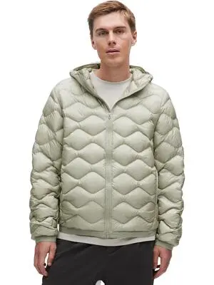 Lululemon Featherweight 900-down-fill Quilted Hooded Jacket - Fog Green