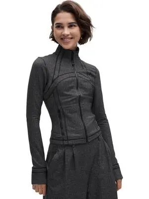 Lululemon Define Cropped Jacket - Heathered Herringbone Heathered Deep Coal Black