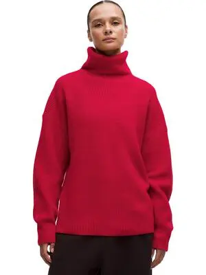 Lululemon Oversized Cashmere Funnel-neck Sweater - Dark Red