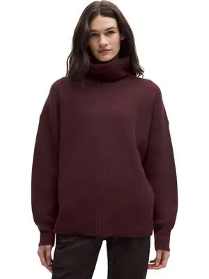 Lululemon Oversized Cashmere Funnel-neck Sweater - Goodnight Plum