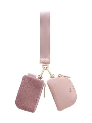 Lululemon Dual Pouch Wristlet Pink Champagne/mink Berry/gold