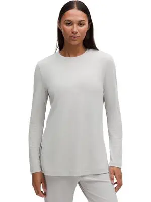 Lululemon Ribbed Drapey Softstreme Long-sleeve Tunic - Dove Grey