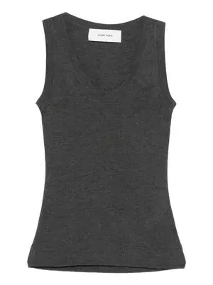 IVORY PARIS Ribbed Tank Top - Grey