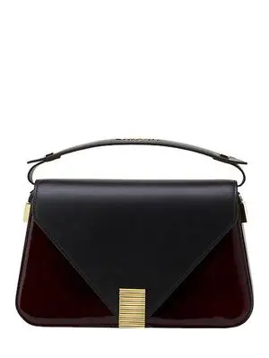 LANVIN Concerto Arpege Patent Leather Bag - Black/burgundy