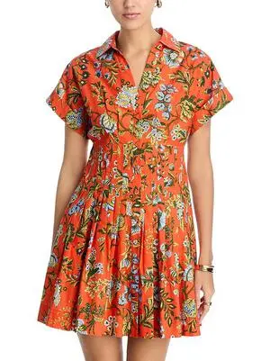 Cara Cara Nash Floral Mini Dress - Clover Orange