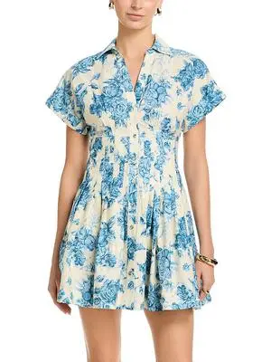 Cara Cara Nash Floral Mini Dress - Tossed Floral Blue