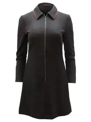 CEFINN Zip Front Midi Dress - Black