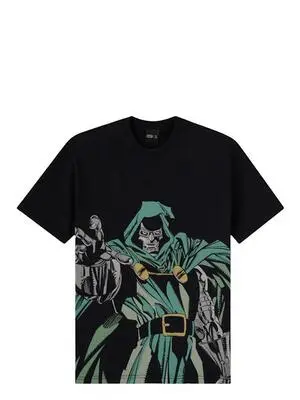 OVO X Marvel Dr Doom Masthead Tee Shirt - Fade Out Black