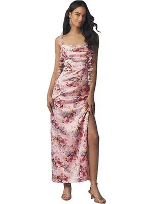 Bhldn Lily Floral Tendril Maxi Dress - Blush Heirloom Floral