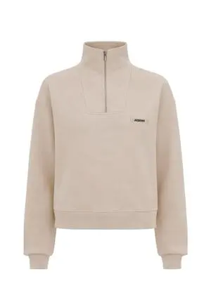 Jacquemus Grosgrain Sweatshirt With Turtleneck - Beige