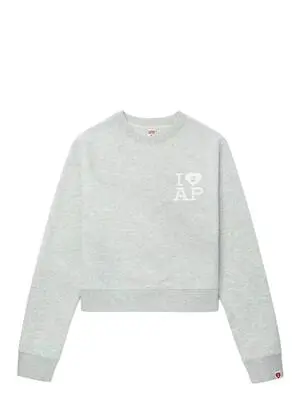 A BATHING APE Heart Graphic Sweater - Grey