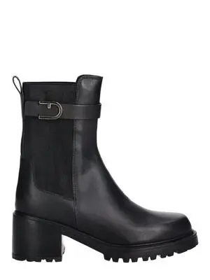 Furla Buckle Strap Boots - Black