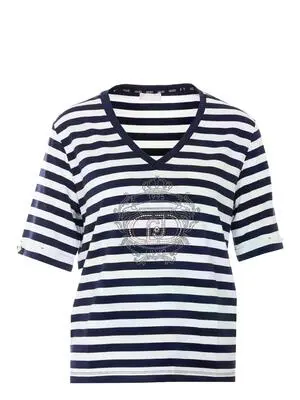 Liu Jo Striped V-neck T-shirt - Blue