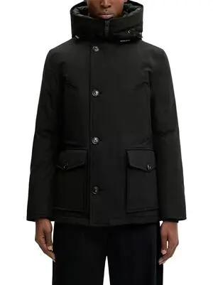 Woolrich Hooded Buttoned Jacket - Black