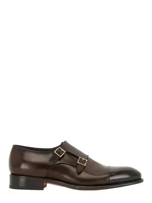Santoni Double-buckle Monk Shoes - Brown