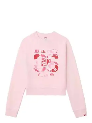 A BATHING APE Camouflage-print Crew-neck Sweater - Pink