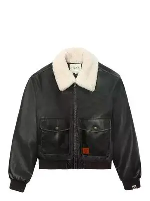 A BATHING APE Shearling-collar Jacket - Black