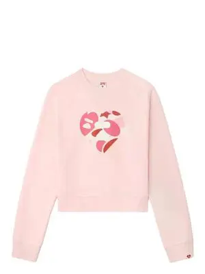 A BATHING APE Heart Print Top - Pink