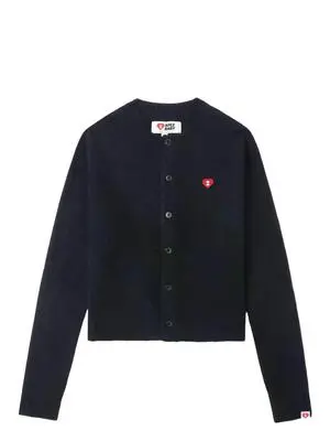 A BATHING APE Buttoned Cardigan With Heart Motif - Blue