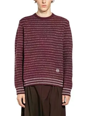 Loewe Striped Crew-neck Sweater - Brown
