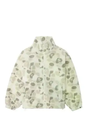 A BATHING APE Printed Zip-up Fleece Jacket - Neutrals