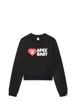 A BATHING APE Cropped Logo Sweatshirt - Black