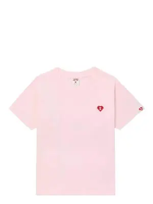 A BATHING APE Heart-embroidered T-shirt - Pink