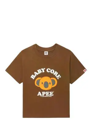 A BATHING APE Graphic Print T-shirt - Brown