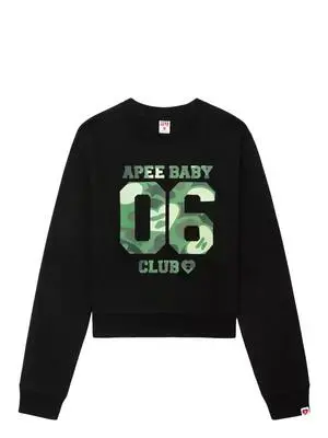 A BATHING APE Camouflage Graphic Crewneck Sweater - Black