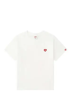 A BATHING APE Heart-embroidered T-shirt - White