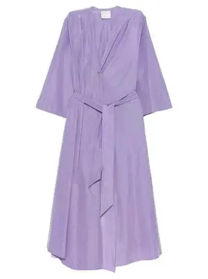 FORTE_FORTE Belted Midi Dress - Purple