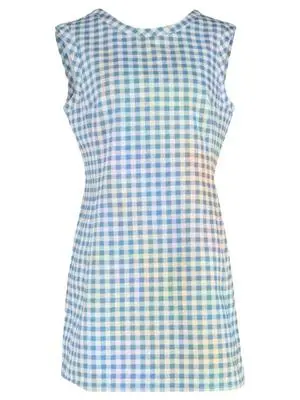 EMILIA WICKSTEAD Gingham Mini Dress - Blue
