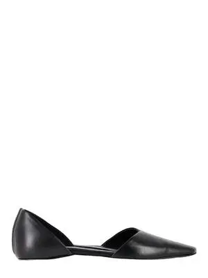 TOTEME Asymmetric D'orsay Leather Ballet Flats - Black